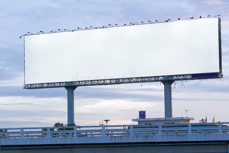 Blank Post Ads Billboard on Tollway : Clipping Path for Fill Stock ...