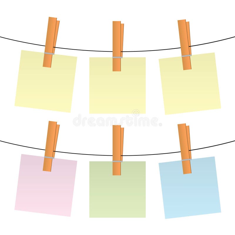 Blank Post-its stock vector. Illustration of cutout, message - 15831468