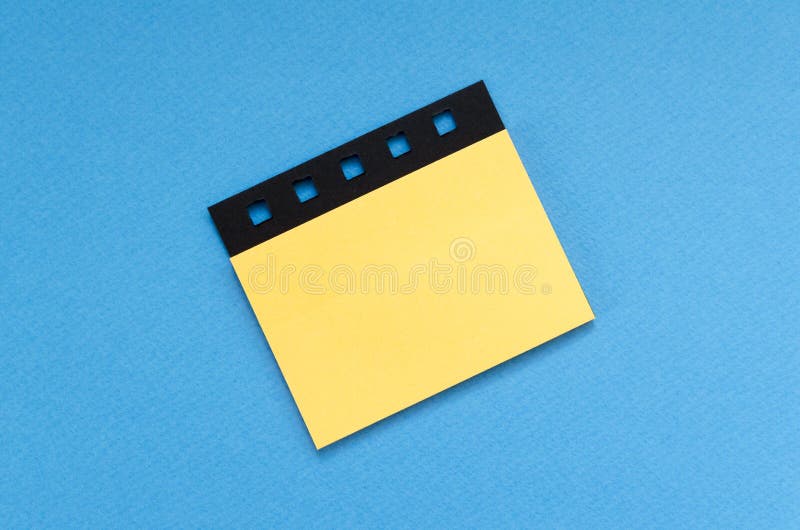 Blank Post it Sticker on Blue Background Stock Photo - Image of design ...