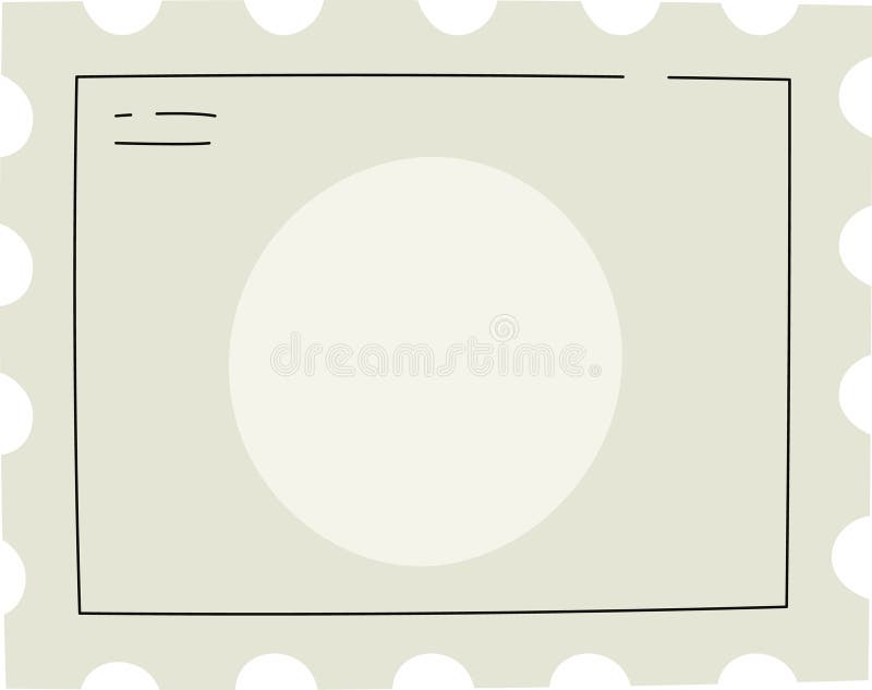 Blank Postage Stamp with Circle Stock Vector - Illustration of circle ...