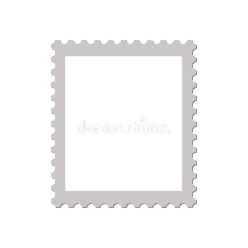 Blank Postage Stamp Frame Icon Isolated on White Background Stock ...