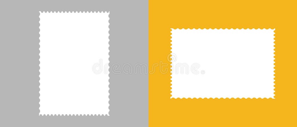 Blank Postage Stamp Frames for Postcard, Letter, Label, Coupon, Boxes ...