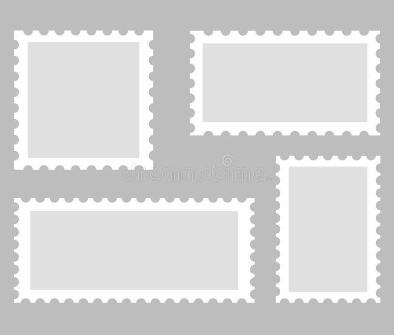 Blank Postage Stamp, Mail Envelope Vector Illustration Stock Vector ...