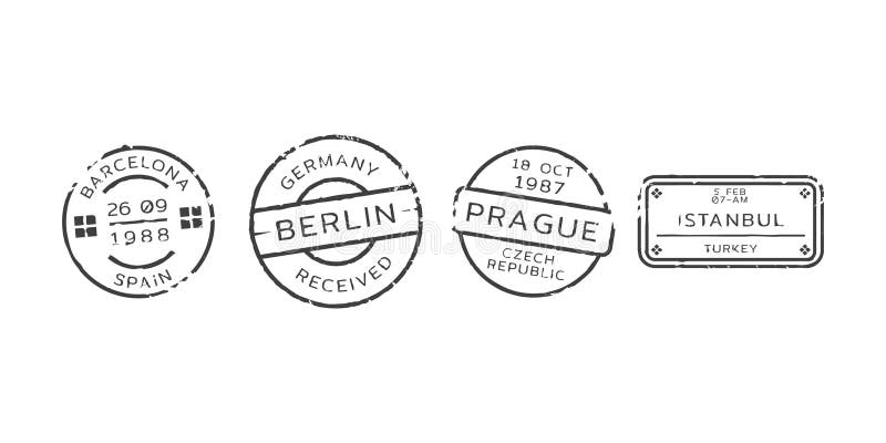 Blank Postage Stamp. Mailing Postal Sticker Template in Different Size ...