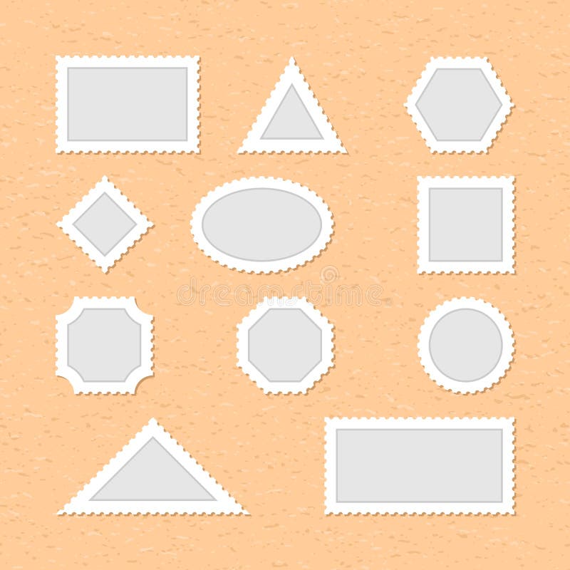 Blank Rectangle Postage Stamp Stock Vector - Illustration of document ...