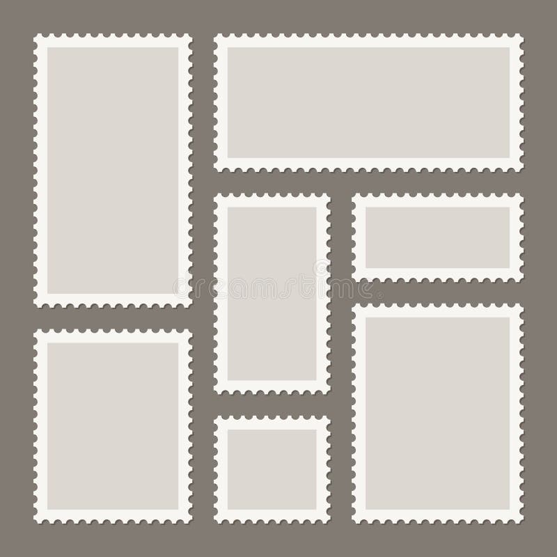 Blank Postage Stamps Collection. Sticky Paper Stamp. Vector ...