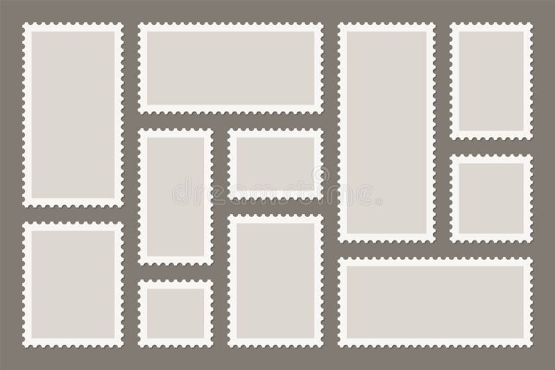 Blank Postage Stamps Collection. Sticky Paper Stamp. Vector ...