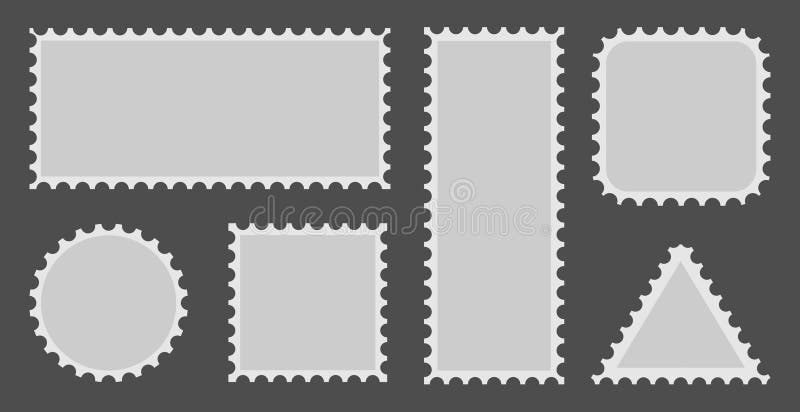 Blank Postage Stamps. Frames Collection. Blank Rectangle and Square ...