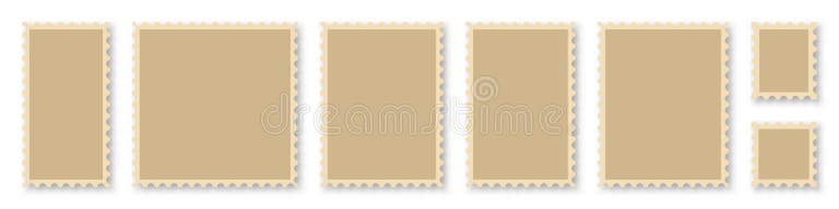 Blank Postage Stamps Frames Set. Mockup Postage Stamps with Shadow. Postage Stamp Borders ...