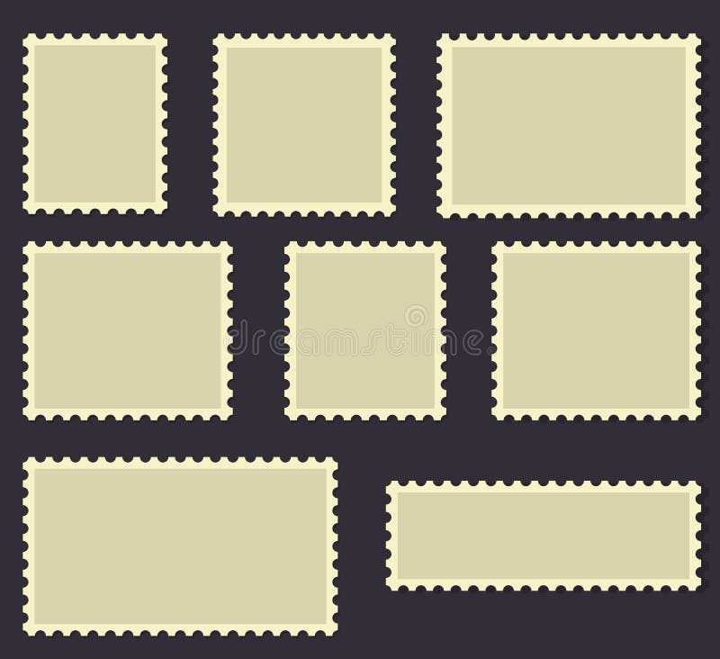 Blank Postage Stamps Frames Vector Illustration. Stock Vector ...