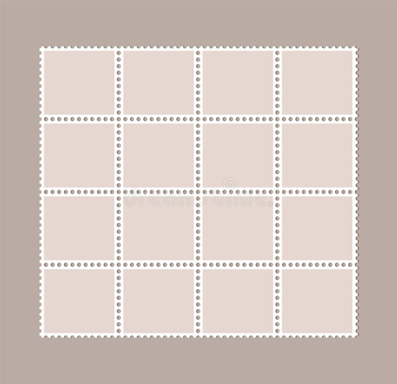 Blank Postage Stamps. Perforated Postage Stamps. Stamps for Mail Letter ...