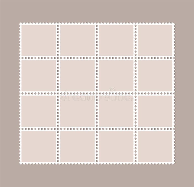 Blank Postage Stamps. Perforated Postage Stamps. Stamps for Mail Letter ...