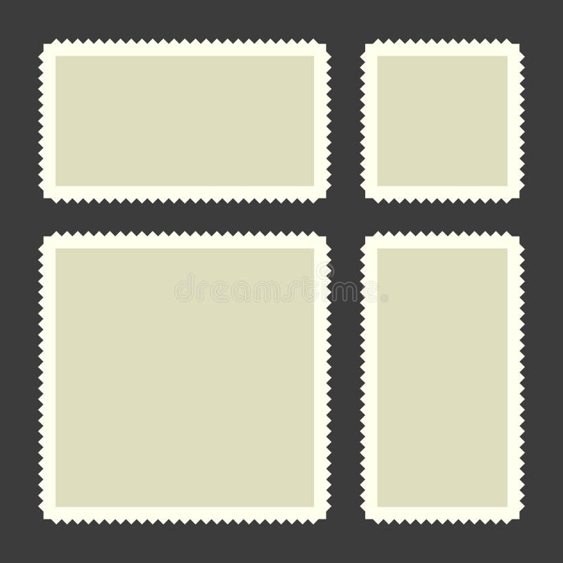 Blank Postage Stamps Set on Dark Background. Vector Stock Vector ...