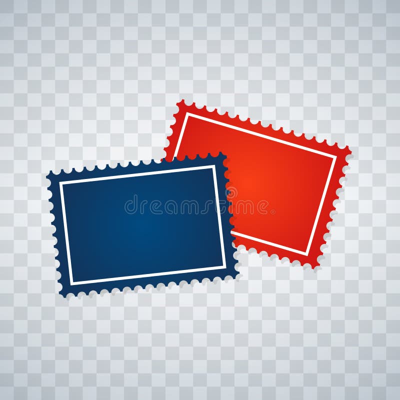 Blank Postage Stamps Set on Transparent Background. Vector Stock ...