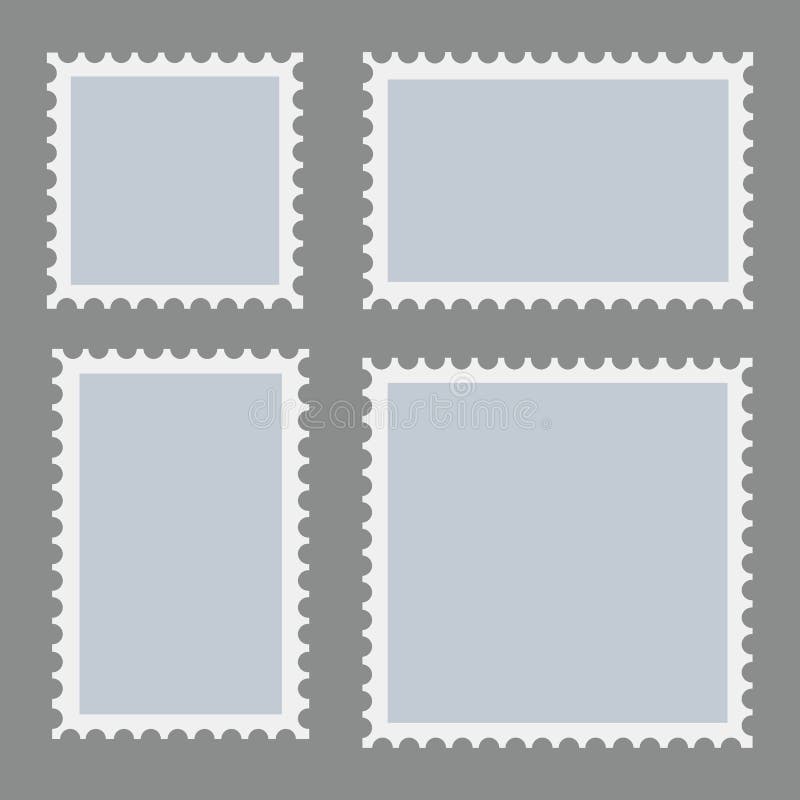 Postage Stamp Template. Set of Blank Stamps. Stock Vector ...