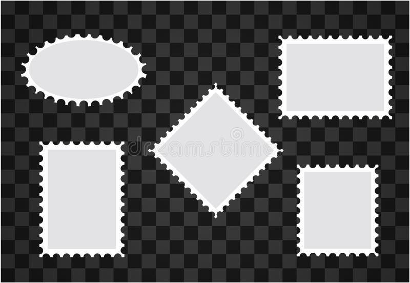 Blank Postage Stamps Vector Set Isolated. Mark Mail Letter Stamps ...