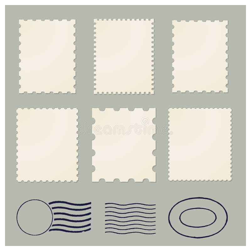 Set of stamps and frames stock vector. Illustration of frames - 44420417