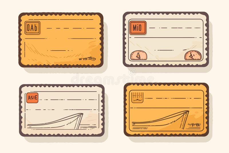 Blank Postcard with Small Stamp Isolated Vector Style Illustration ...