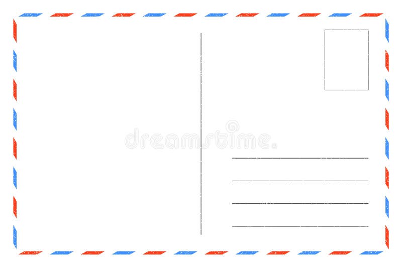 Blank Postcard Template with Place for Stamp. White Paper Texture ...