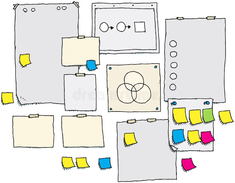 Blank Posted Papers stock illustration. Illustration of collection ...