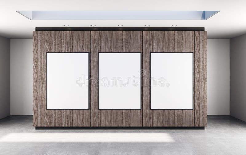 Blank Poster in Abstract Hall Stock Illustration - Illustration of ...