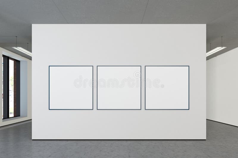 Blank poster in gallery stock illustration. Illustration of interior ...