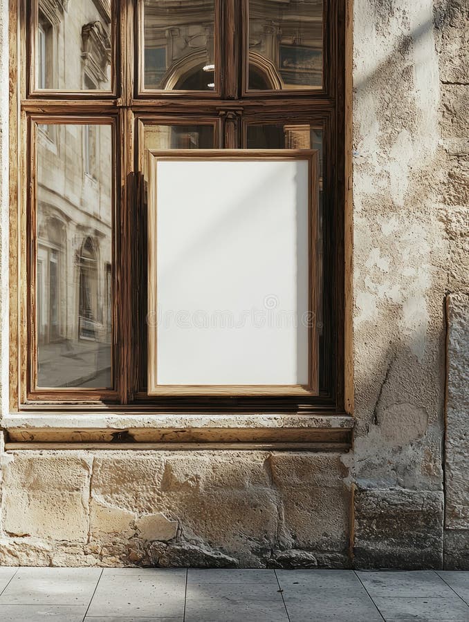 Blank Poster in Luxury Storefront Frame Stock Photo - Image of blank ...