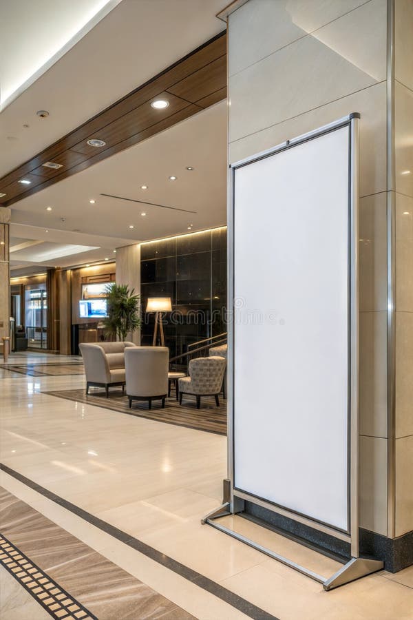 Blank Poster Mockup Displayed in a Modern Hotel Lobby Ready for ...