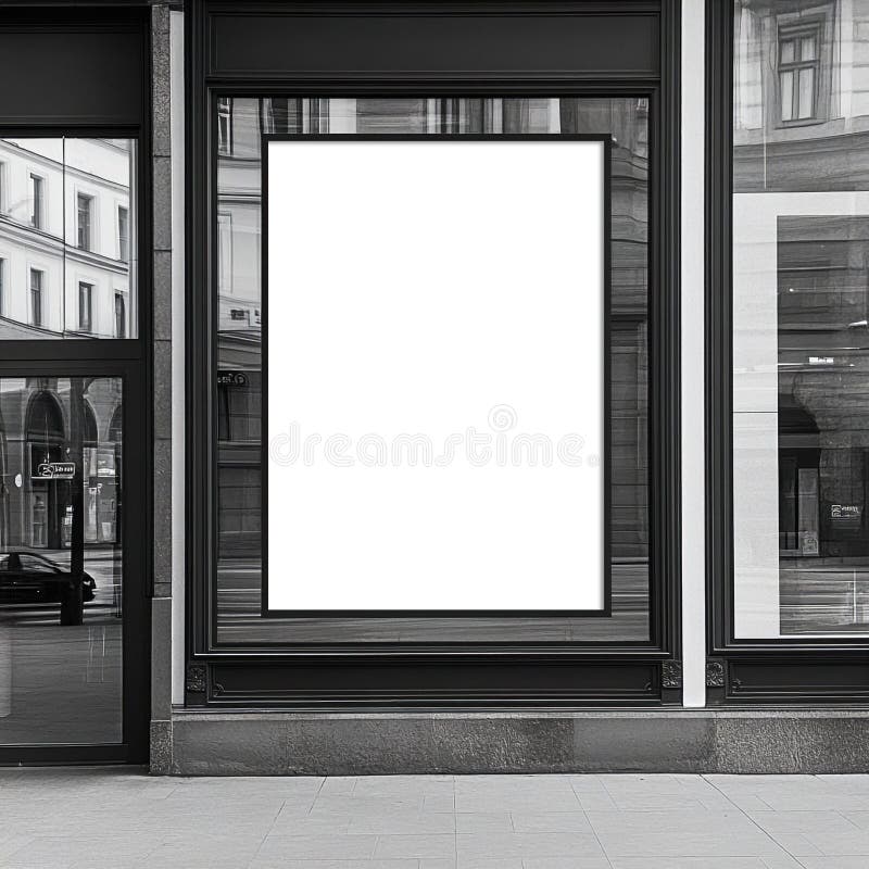 Blank Poster Mockup Store Window Advertisement Stock Illustration ...