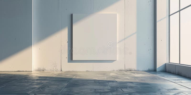 Blank Poster in Modern Interior with Sunlight Mock Up Stock Image ...