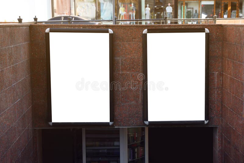 Blank Posters on Wall. Space for Design Stock Photo - Image of ...