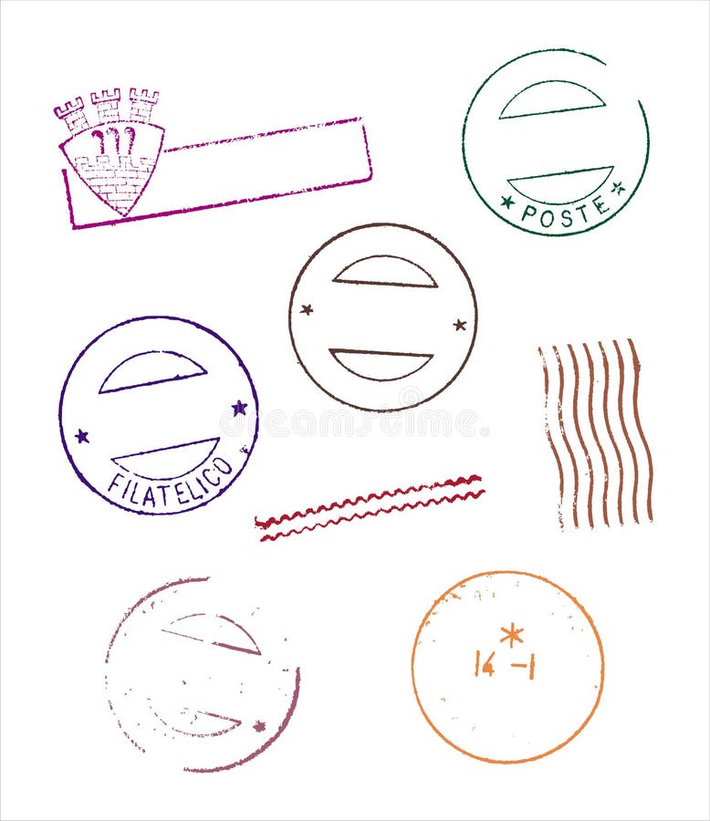 Vector Set of Different Postmark and Stamps. Stock Vector ...