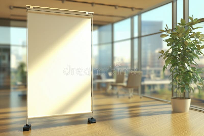 Blank Presentation Board in Modern Office Space with Natural Light ...