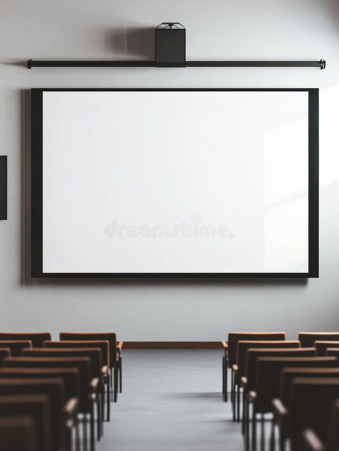 Blank Presentation Screen in a Business Layout on a Clean White Stage ...