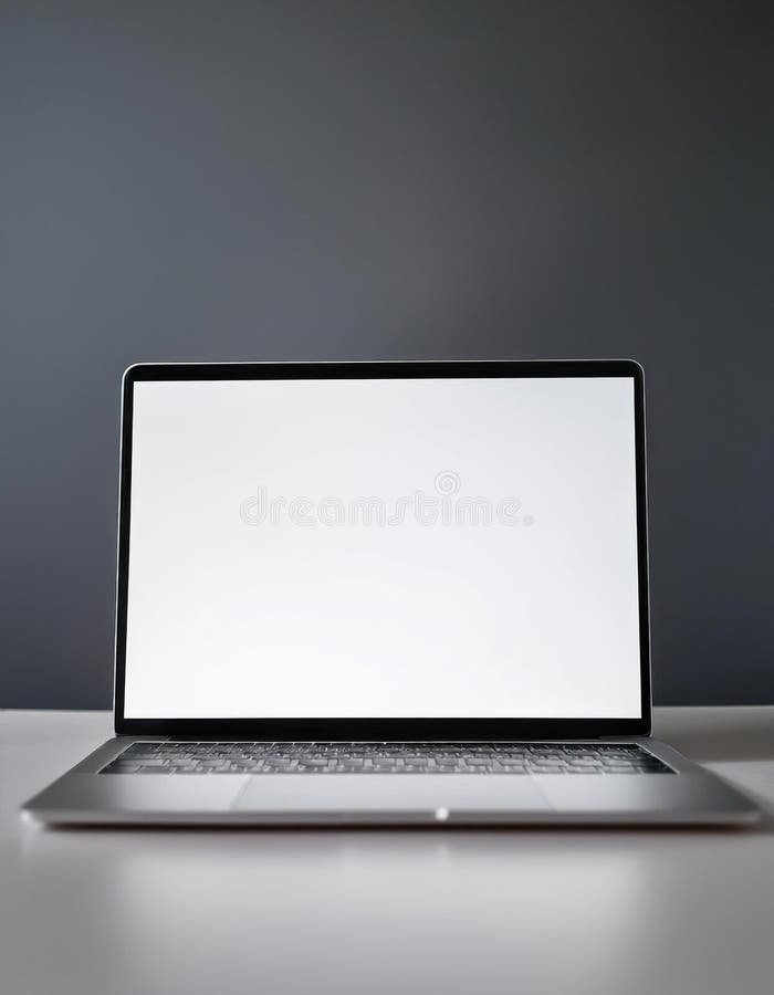 Blank Presentation Slide on Laptop Screen Ready for Creative Ideas and ...