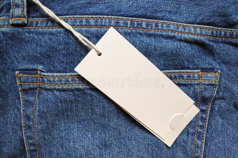 Blank Price Tag at the Back of a Jean Stock Photo - Image of clothing ...
