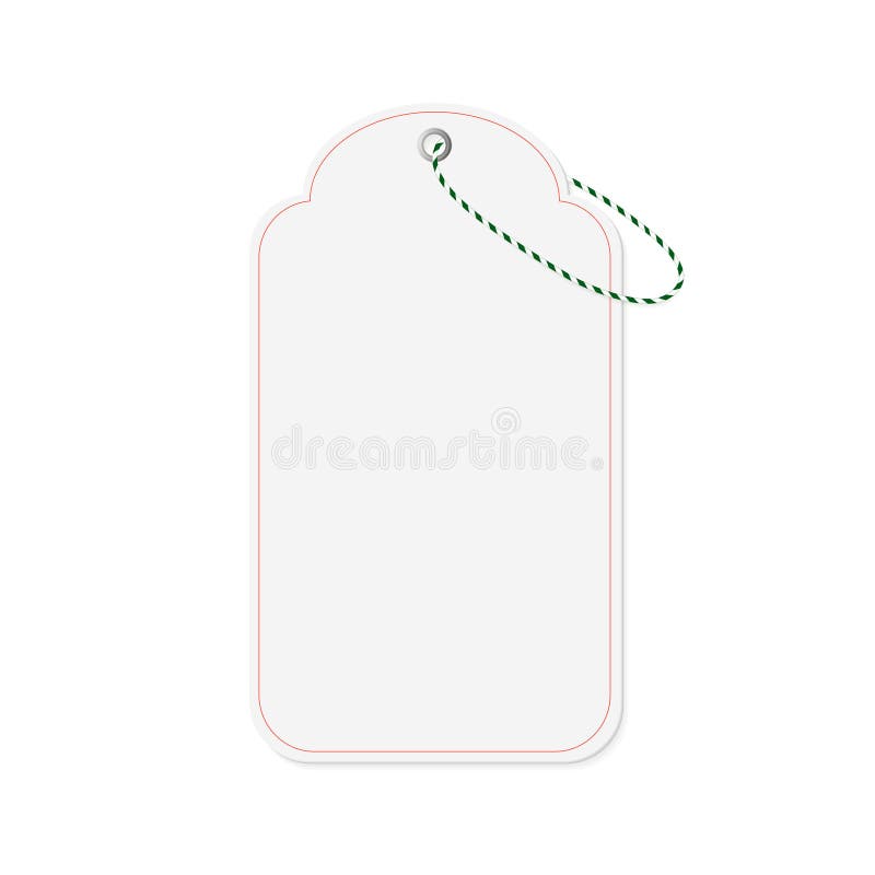 Blank Price Tag with Green String Stock Vector - Illustration of string ...