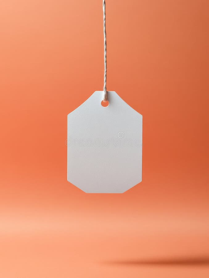 Blank Price Tag on Orange Background Stock Image - Image of background ...