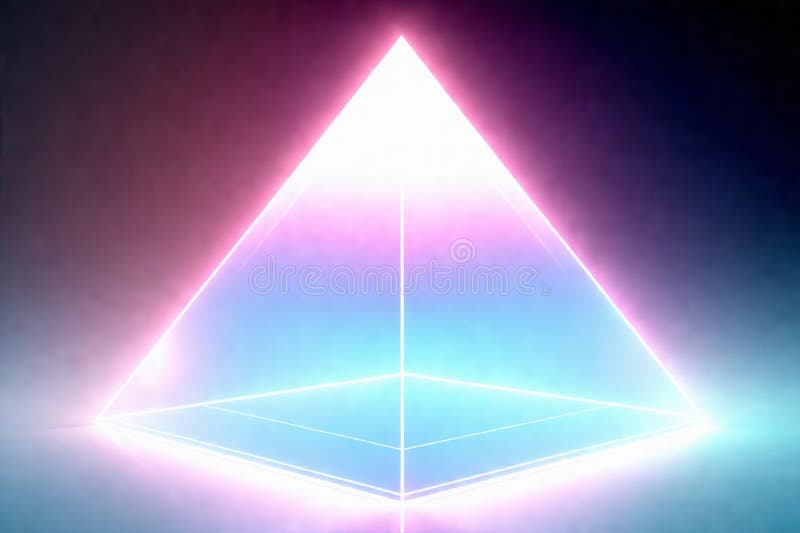 Blank Prism Mockup with Glowing Edges Stock Illustration - Illustration of generated, flat ...