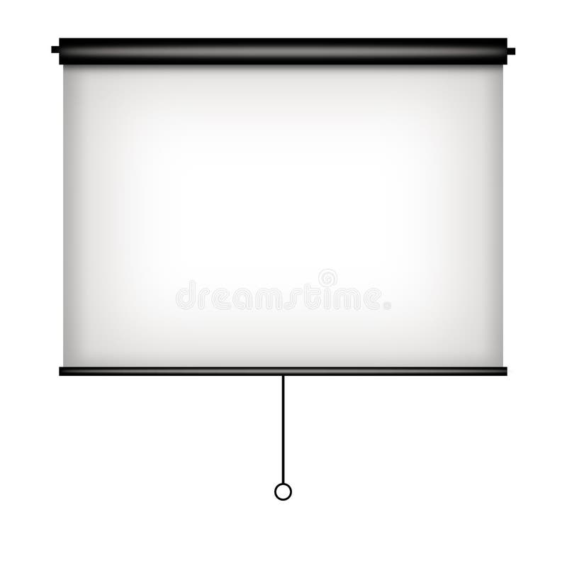 Blank Projector Screen Mockup on the Wall Stock Illustration ...