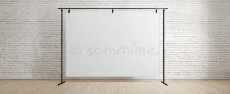 The Blank Projector Screen Ready for Presentations in a Modern Interior ...