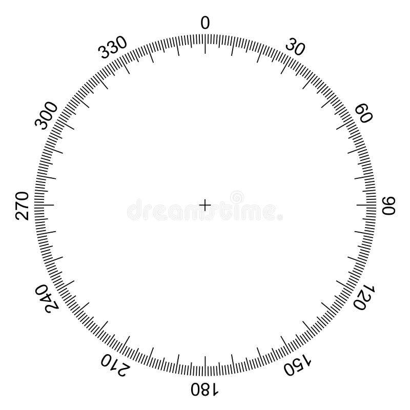 Blank Protractor - Actual Size Graduation Isolated on Background Vector ...