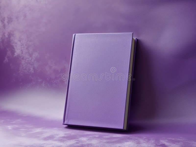 Blank Purple Hardcover Book , Mockup on Purple Background Stock Image ...