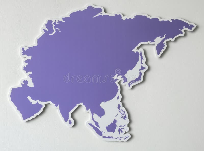 Purple Map of the Asian Continent Stock Illustration - Illustration of ...