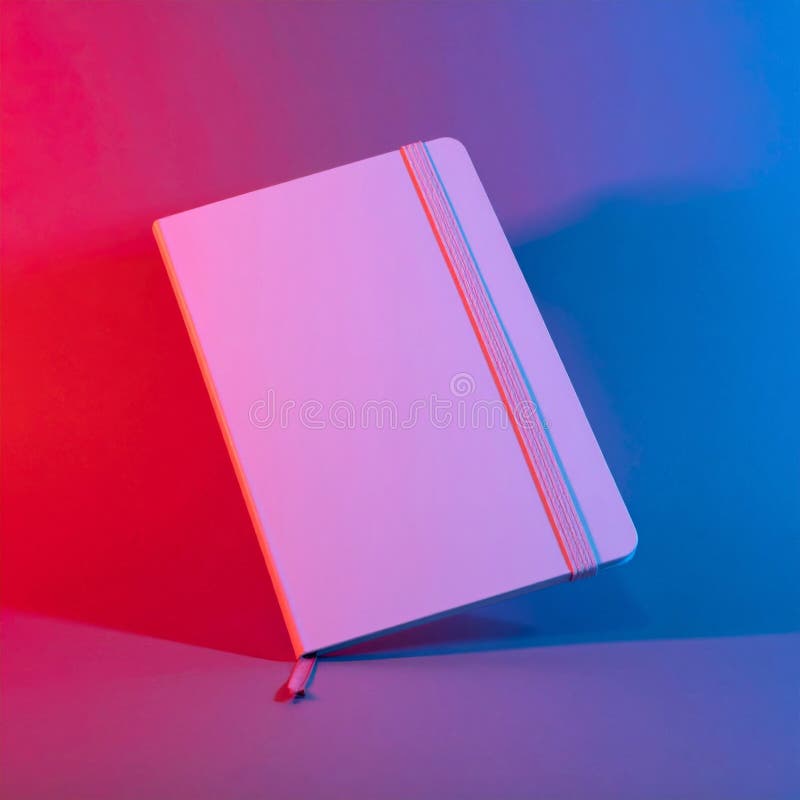Blank Purple Notebook Under Neon Lights Stock Illustration ...