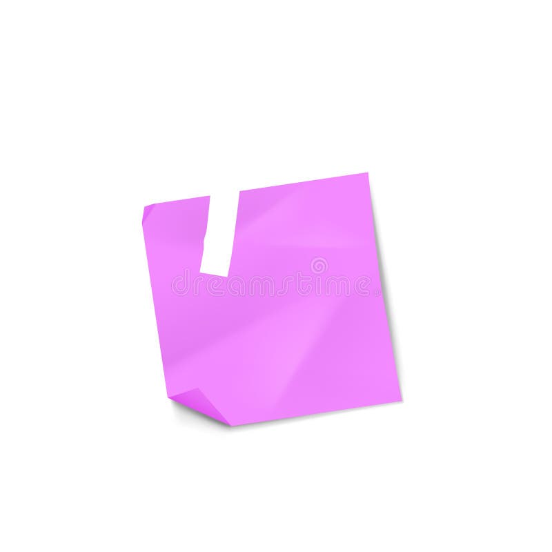 Purple Sticky Note Attached Metal Paper Clip on Tape. Template for ...