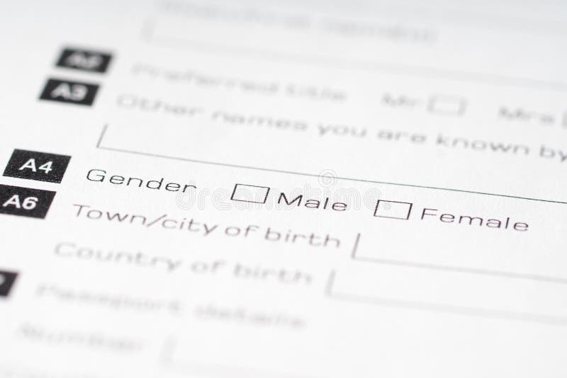 Blank Questionnaire with Gender Choice Stock Photo - Image of blank ...