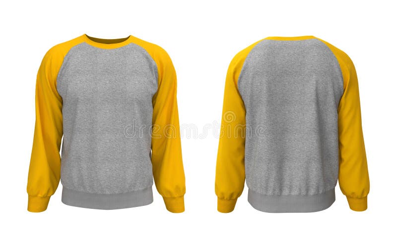 Blank Raglan Sweatshirt Mock Up in Front, and Back Views Stock ...