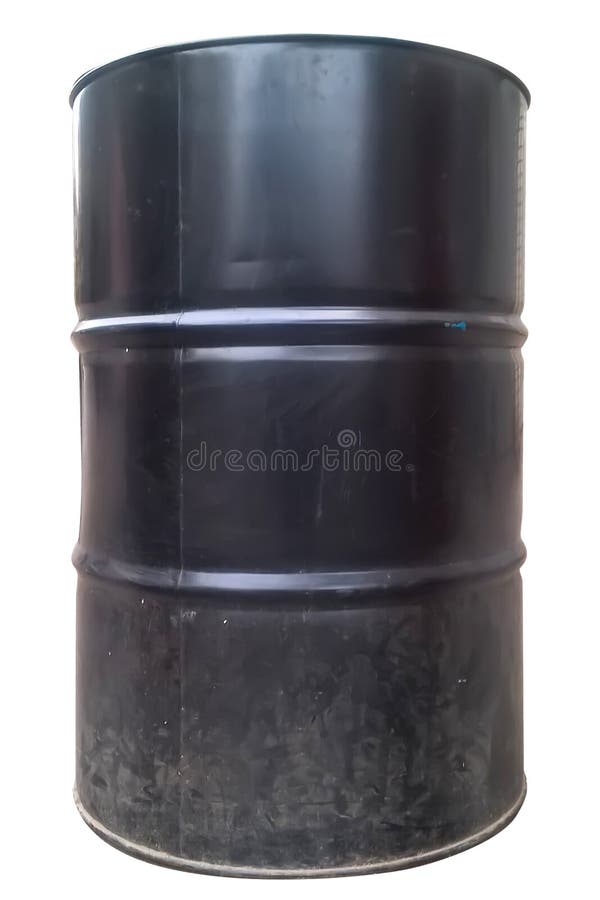 Red Oil Barrel Isolated on White Background. Blank Realistic Rustic Oil ...