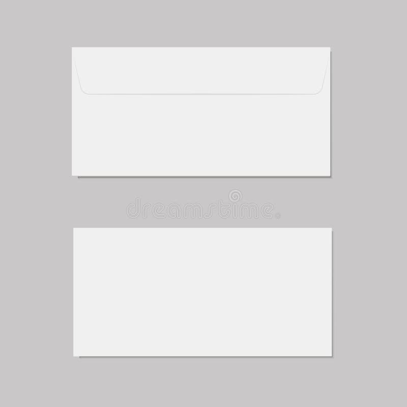 Envelope Front and Back Mockup Template Stock Vector - Illustration of ...